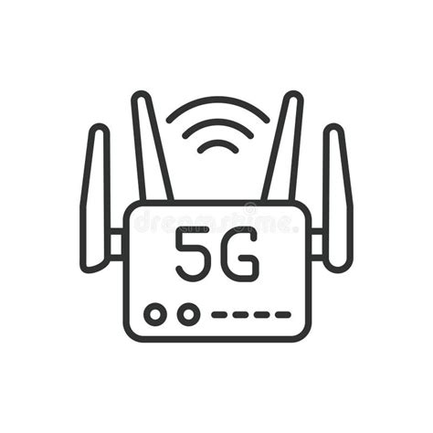 5g Router Icon Line Design 5g Router Icon Mobile Wireless Internet Technology Vector