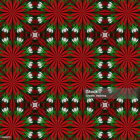 Beautiful Seamless Flower Pattern In Stainedglass Window Style Stock