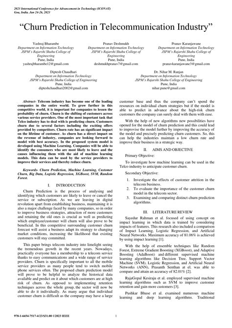 Pdf Churn Prediction In Telecommunication Industry