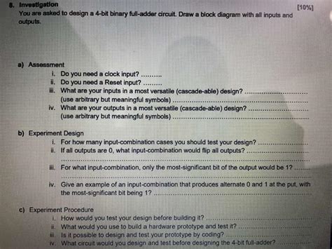 Solved Investigation You Are Asked To Design A Bit Chegg