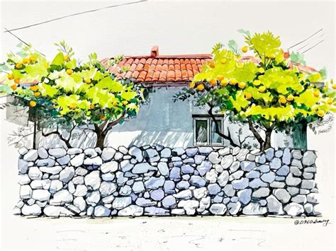 제주도돌담집 어반스케치 수채화 영감 쉬운 수채화 그림 수채화