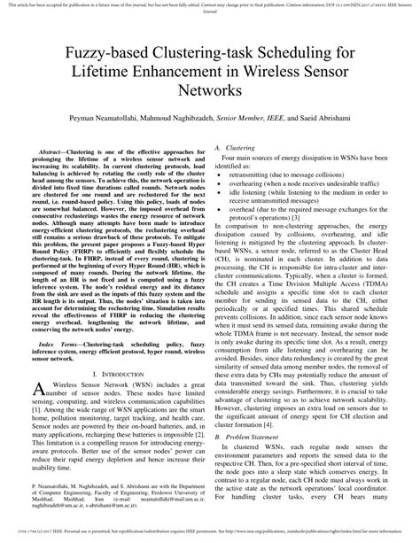 pdf fuzzy based clustering task scheduling for lifetime enhancement