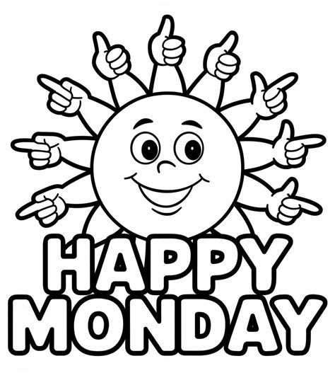 Happy Monday Coloring Pages Coloringlib