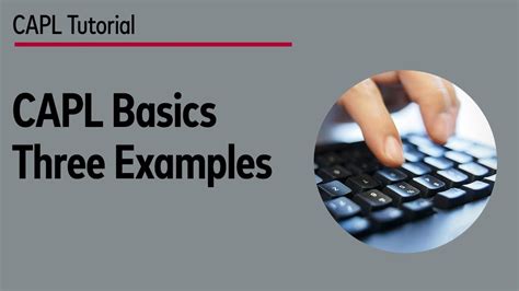 Capl Basics Three Examples Youtube