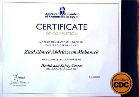 Excited To Have Recently Completed An Occupational Health And Safety