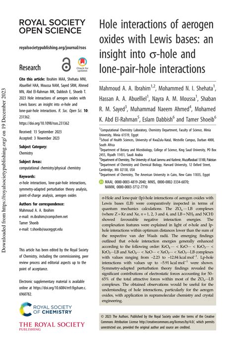 Pdf Hole Interactions Of Aerogen Oxides With Lewis Bases An Insight