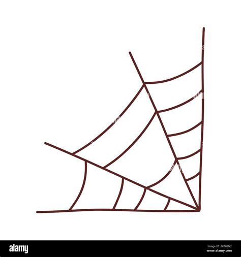 Web Spider Cobweb Halloween Element Trick Or Treat Concept Vector Illustration In Hand Drawn