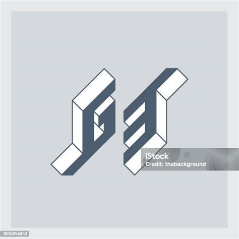 디자인을 위한 아이소메트릭 3d 글꼴입니다 3차원 문자와 숫자 문자 G 및 숫자 3 로고 G3 모노그램 또는 로고타입 0명에 대한 스톡 벡터 아트 및 기타 이미지 Istock