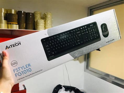 A4Tech Fstyler FG1010 Wireless Keyboard Mouse Combo Available In Blue Gray Orange Computers