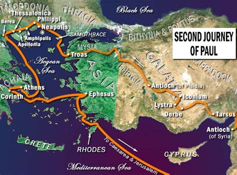 Atlas From Space Pauls Second Missionary Journey