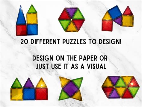 Magnetic Tiles Templates Magnet Tile Activity Card Puzzles Printables