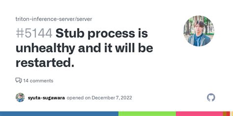 Stub Process Is Unhealthy And It Will Be Restarted · Issue 5144 · Triton Inference Server