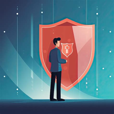 premium photo a man protecting data privacy with ethical ai and