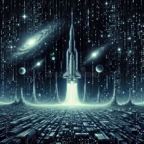 Stellar Grid A Matrix Code Depiction Of The Launch Wit Stock Image Image Of Stars Launch
