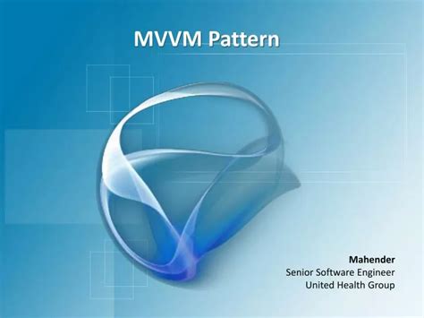 Ppt Mvvm Pattern Powerpoint Presentation Free Download Id4132382