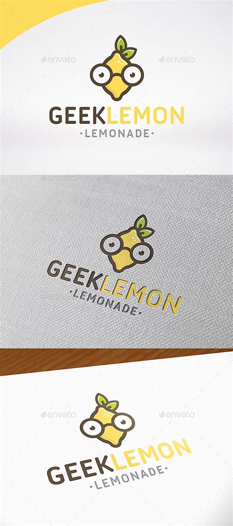 极客柠檬标志模板——食品标志模板geek lemon logo template food logo templatesai、艺术酒吧