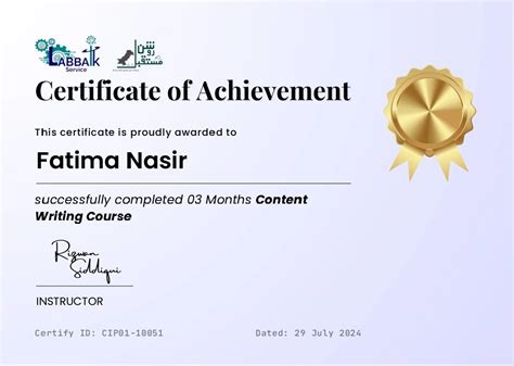 Fatima Nasir On Linkedin Successfully Completed A Content Writing Course