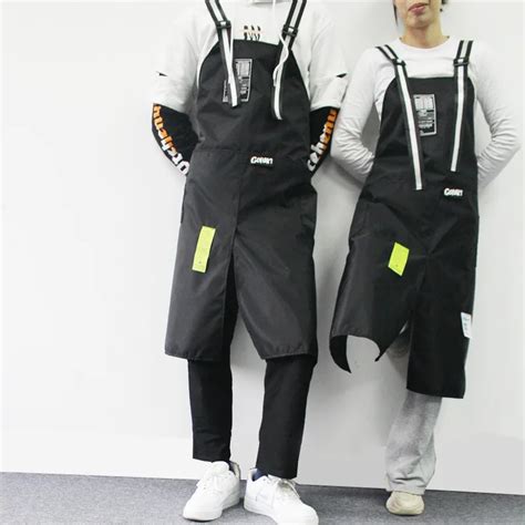 민소매 얼룩 패션 나일론 앞치마 여성용 주방 방수 긴 슬릿 매니큐어 앞치마 커피숍 미용사 작업복 Aliexpress