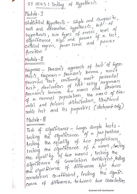 Module 1 Testing OF Hypothesis Applied Statistics Studocu
