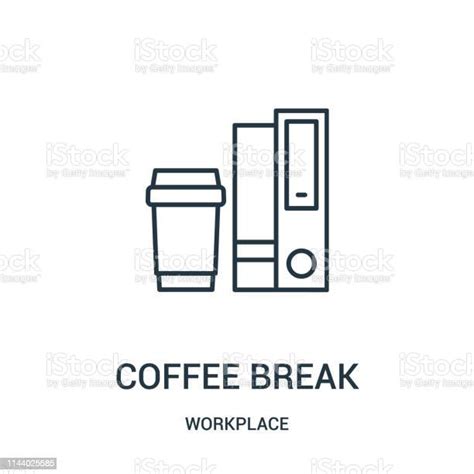작업 공간 컬렉션에서 커피 휴식 아이콘 벡터 얇은 라인 커피 브레이크 개요 아이콘 벡터 일러스트 레이 션입니다 0명에 대한 스톡 벡터 아트 및 기타 이미지 Istock