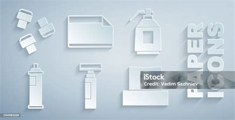 마커 펜 페인트 스프레이 건 캔 스프레이 노즐 캡 종이 접착 스티커 및 부착 아이콘을 설정합니다 벡터 3차원 형태에 대한 스톡