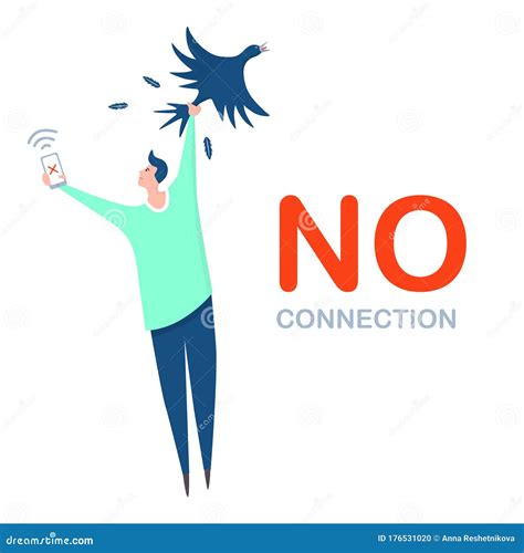 Man Trying To Connect To The Wifi Stock Vector Illustration Of Bird