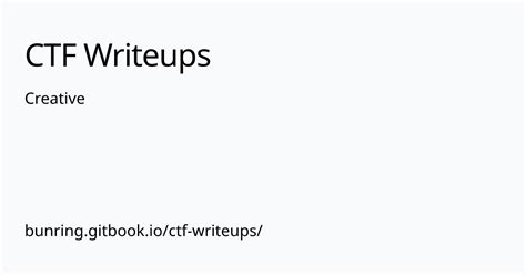 creative ctf writeups