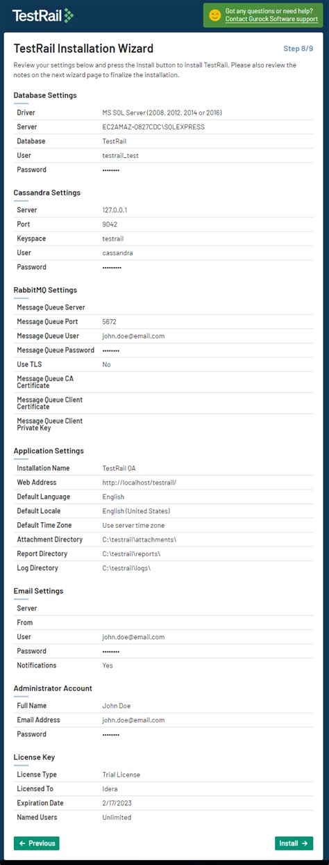 Installing Testrail Windows 8106186 Version Testrail Support