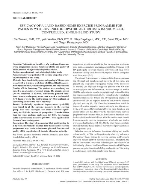 Pdf Fri0477 Hpr The Efficacy Of Land Based Home Exercise Program In