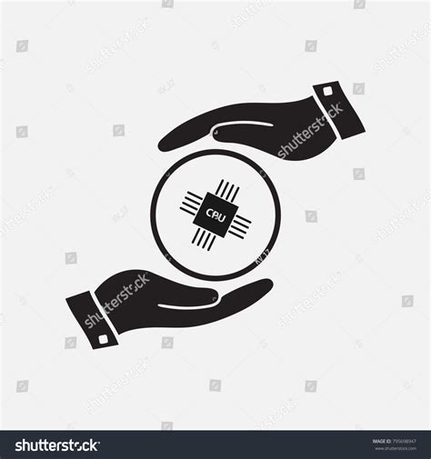 Cpu Icon Vector Cpu Processor Technology Stock Vector Royalty Free