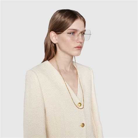 Gold Toned Square Optical Frame By Gucci® Si