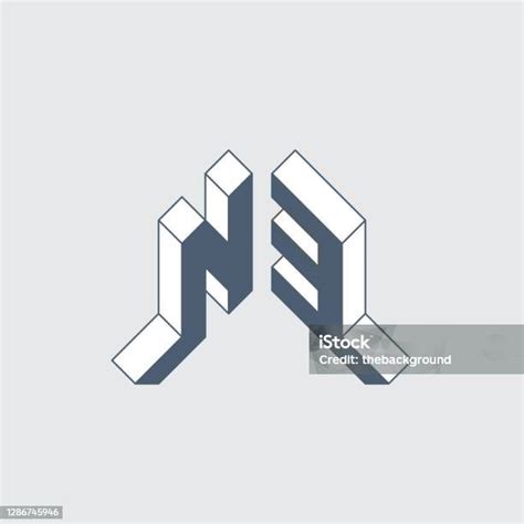 N3 로고 또는 코드 설계를 위한 Isometric 3d 글꼴입니다 문자 N 및 번호 3 로고 타입 3 차원 원본 문자입니다 0명에 대한 스톡 벡터 아트 및 기타 이미지