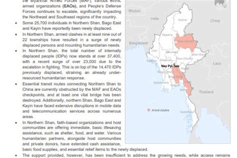 ရှမ်းပြည်နယ် မြောက်ပိုင်းနှင့် မြန်မာနိုင်ငံ အရှေ့တောင်ပိုင်းဒေသတွင် တိုက်ပွဲများ အရှိန်မြင့်လာခ