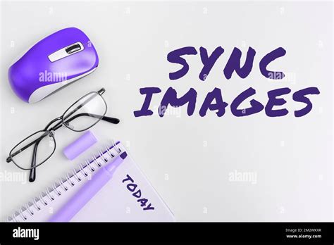 Conceptual Display Sync Images Word For Making Photos Identical In All Devices Accessible