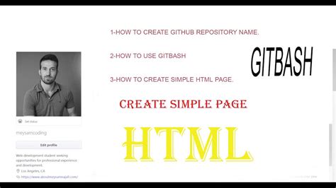 Create New Repository In Github And Html Gitbash Youtube