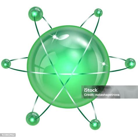 녹색 분야 흰색 배경에 고립입니다 과학적인 아이콘입니다 분자 3차원 형태에 대한 스톡 벡터 아트 및 기타 이미지 3차원 형태 건축물 결정체 Istock