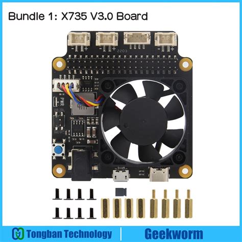 Geekworm Raspberry Pi X735 V30 Power Management Board With Pwm Fan Safe Shutdown Dc 6 30v