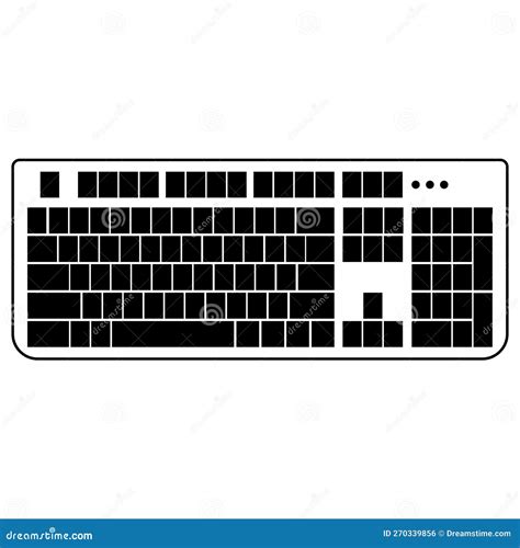Blank Pc Keyboard Icon Illustration Typing Writing Equipment Stock Vector Illustration Of Flat