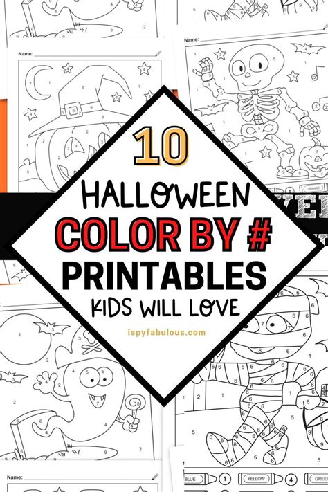 10 Spooktacular Halloween Color By Number Printables I Spy Fabulous