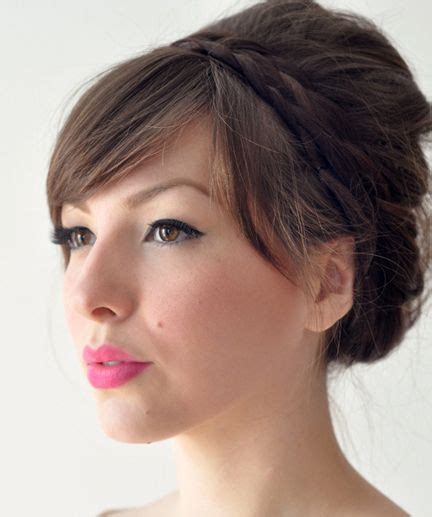 Best Updos With Bangs Images On Pinterest Hairstyles Make Up And Marriage