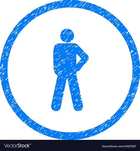 Audacity Person Pose Rounded Grainy Icon Vector Image