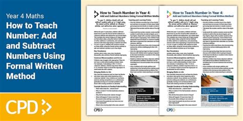 How To Teach Number In Year 4 Add And Subtract Numbers Using Formal Written