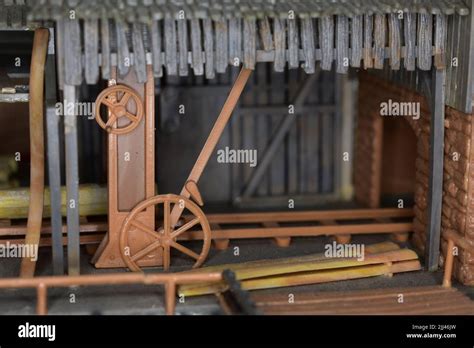 Close Up Photos Of A Model Train Set In A Loft Stock Photo Alamy