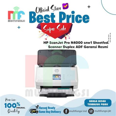 Jual Hp Scanjet Pro N4000 Snw1 Sheetfed Scanner Duplex Adf Garansi ...
