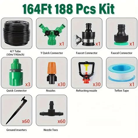 1팩 49피트98피트164피트 Diy 정원 물방울 관개 호스 134인치13인치 자동 관개 키트 물방 Temu