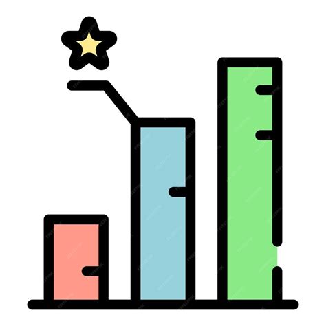 Premium Vector Advertising Bar Chart Icon Outline Advertising Bar Chart Vector Icon Color Flat