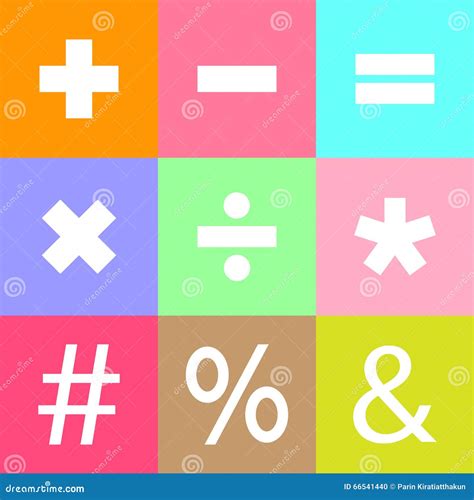 Basic Mathematical Symbols Plus Minus Multiply Divide Cartoon Vector 70052009
