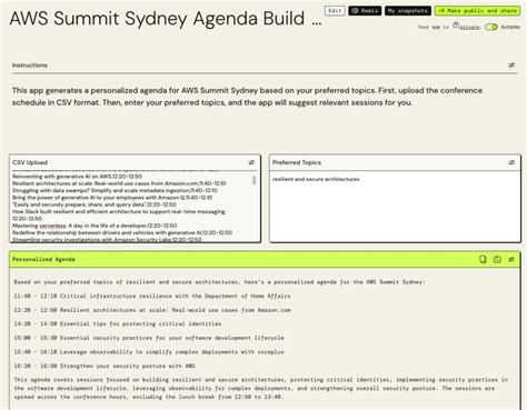 Mitch Beaumont On Linkedin Awscloud Partyrock Genai Aws Awssummit Awssummitsydney 13