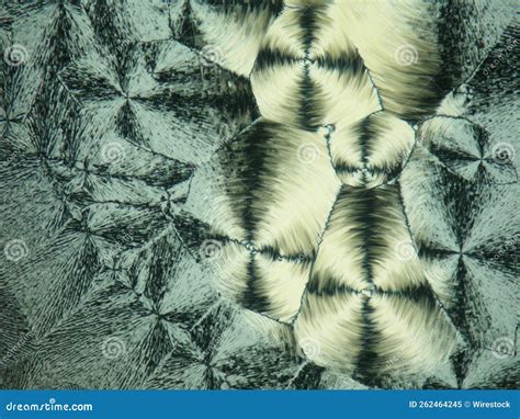 Closeup Shot Of Liquid Crystal Under Polarized Light Microscope Showing