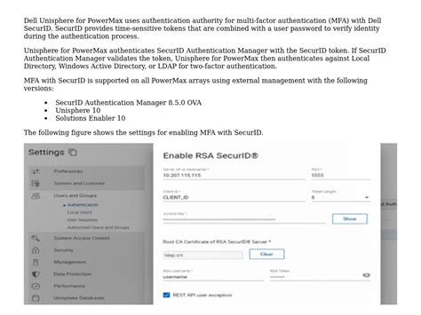 Multi Factor Authentication For Securid Dell Powermax Cybersecurity Dell Technologies Info Hub